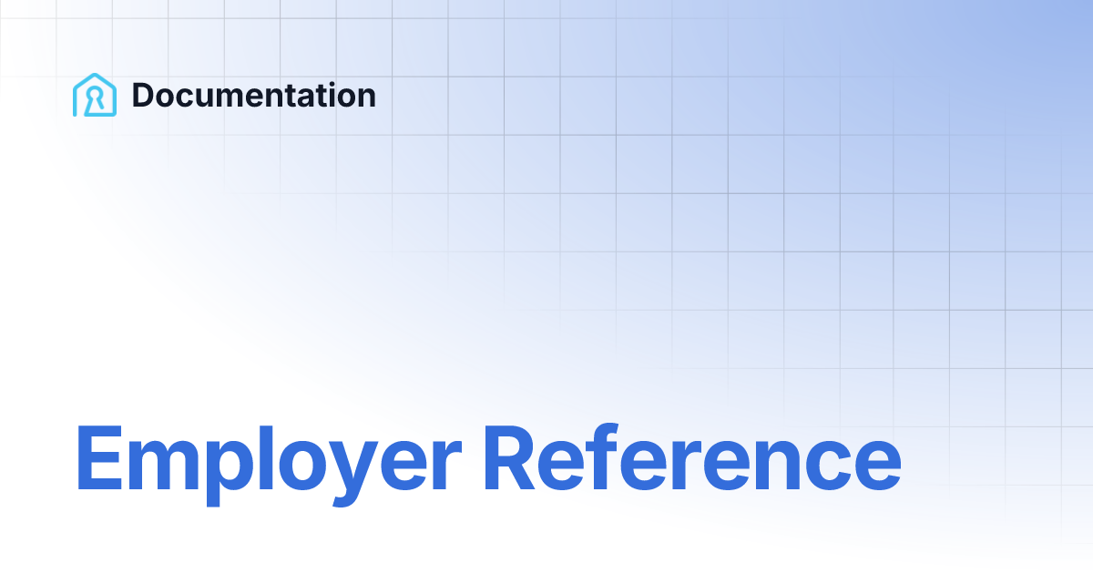 Employer Reference | Documentation
